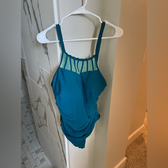 Swim | Pine Green Halter Neck One Piece Modest Swimsuit | Poshmark